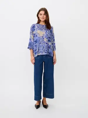 MASAI COPENHAGEN Mabecca Fluid Draped Floral Blouse