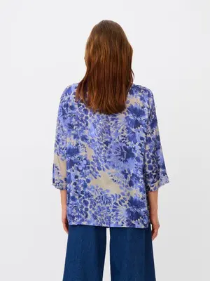 MASAI COPENHAGEN Mabecca Fluid Draped Floral Blouse