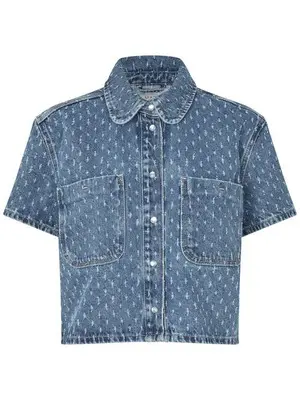 MASAI COPENHAGEN Cropped Collared Snap-front Shacket