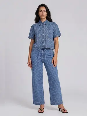 MASAI COPENHAGEN Cropped Collared Snap-front Shacket