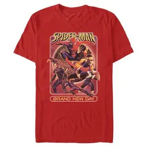 SPIDER-MAN: BRAND NEW DAY Marvel New Villains Poster Short Sleeve Graphic T-shirt - Red