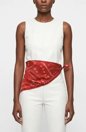 JESSIE ZHAO NEW YORK Scarlet Rhythm Double Sided Silk Scarf - Red