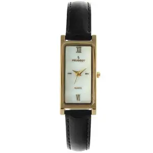 PEUGEOT Everyday Rectangular Glossy Leather Watch- 35x18mm