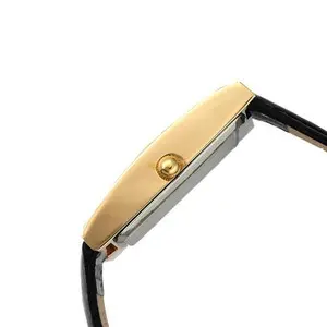 PEUGEOT Everyday Rectangular Glossy Leather Watch- 35x18mm