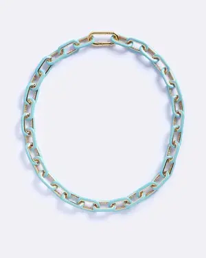 EMMA PILLS The Original Enamel Chain Necklace - Sky