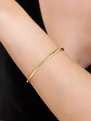 DEVATA 14k 3mm Hinged Bangle Bracelet
