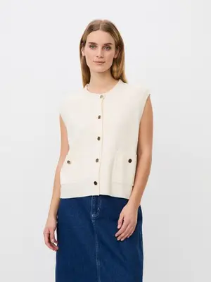 MASAI COPENHAGEN Malossan Button-front Knit Vest - Jet Stream