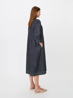 MASAI COPENHAGEN Mandarin Collar Midi Dress