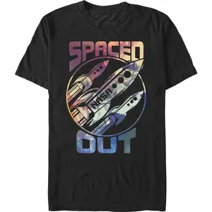 NASA Rocket Badge Pattern Graphic T-shirt - Black