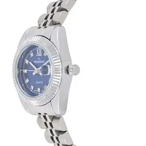 PEUGEOT Fluted Bezel Link Bracelet Watch 25mm - Silver