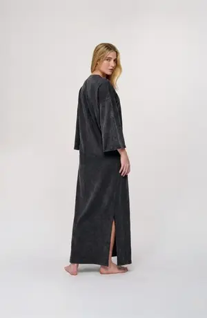 BY TESS Kat Maxi Dress With Side Slits - Distressed Gray