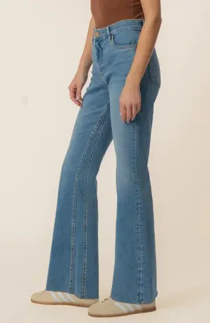 Kut From The Kloth Kelly Fab Ab Raw Hem High Waist Kick Flare Jeans