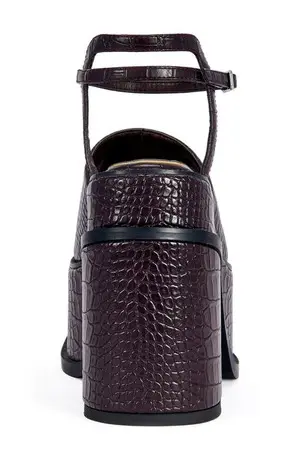 AZALEA WANG Anthelmine Croc Embossed Platform Sandal