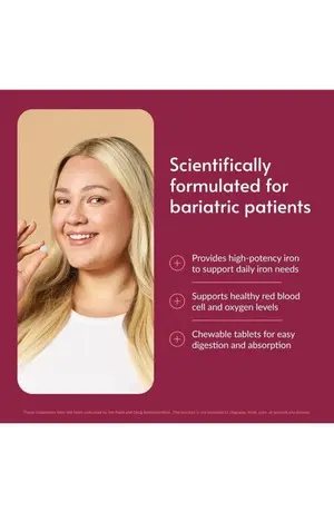 BARIATRIC ADVANTAGE Chewable Iron 60 Mg Supplement With Vitamin C 270 Count