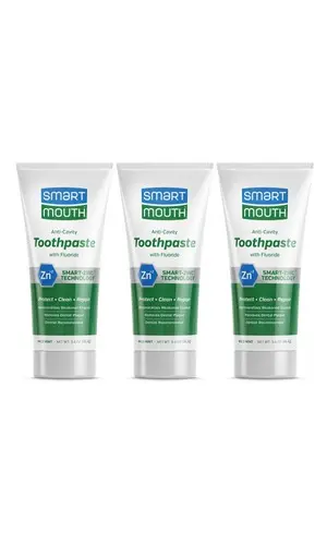 SMARTMOUTH Anti-cavity Fluoride Toothpaste With Zinc Enamel Strengthening 3-pack - Mild Mint