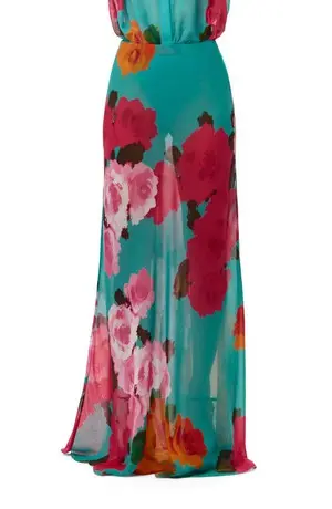 Naked Wardrobe Floral Print Chiffon Maxi Skirt