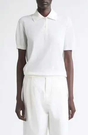 JIL SANDER Wool Crop Polo - Piuma