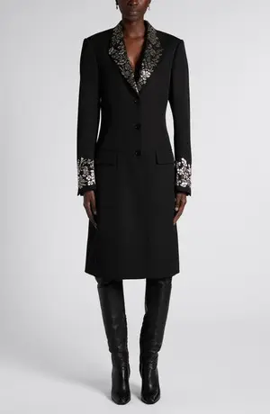 Alexander McQueen Beaded Wool Coat