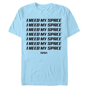 NASA I Need My Space Logo Short Sleeve Graphic T-shirt - Light Blue