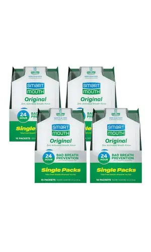 SMARTMOUTH Original Zinc Activated Mouthwash Single Packets 10 Count - Fresh Mint