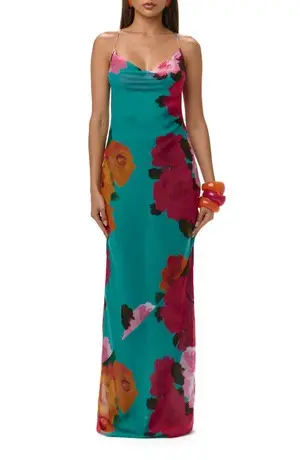 Naked Wardrobe Floral Chiffon Slipdress - Flora Spritz