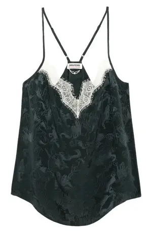 Zadig&Voltaire Cespa Horse Jacquard Silk Camisole - Gloom