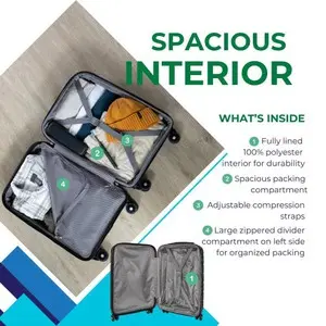 SKYWAY Silverton Hardside Expandable 20" Carry On Spinner Luggage - Black