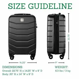 SKYWAY Silverton Hardside Expandable 20" Carry On Spinner Luggage - Black