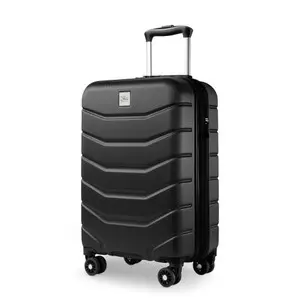 SKYWAY Silverton Hardside Expandable Carry-on Spinner Luggage - Black