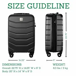 SKYWAY Silverton Hardside Expandable Carry-on Spinner Luggage - Black
