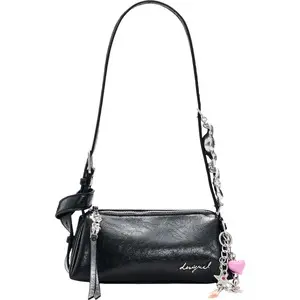 Desigual Small Faux Leather Crossbody Bag With Whimsical Charms
