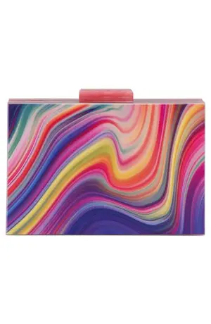 OLGA BERG Dorothy Swirl Print Box Clutch