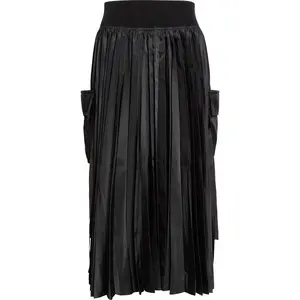 Sacai Pleated Cargo Midi Skirt Black