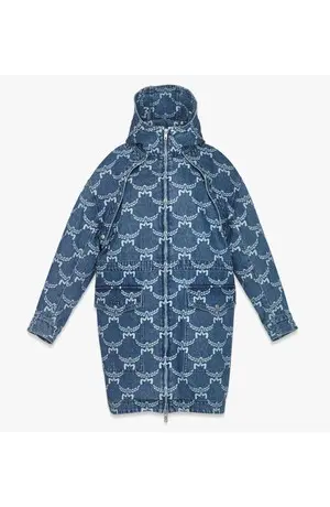 Mcm Lauretos Monogram 2-in-1 Denim Parka