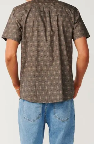 Rip Curl Hypno Sun Medallion Print Short Sleeve Cotton Button-up Shirt
