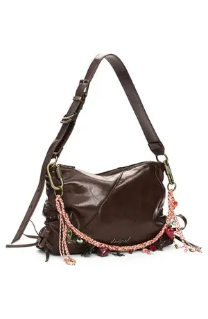 Desigual Medium Faux Leather Crossbody Bag With Charm Strap