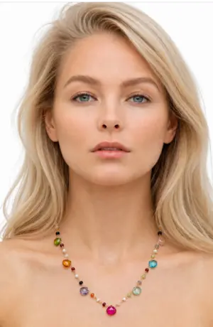NATIVE GEM Gumdrop Gemstone Necklace