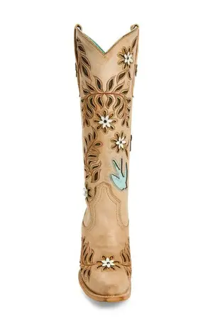 CORRAL Flower & Bird Cutout Cowboy Boot