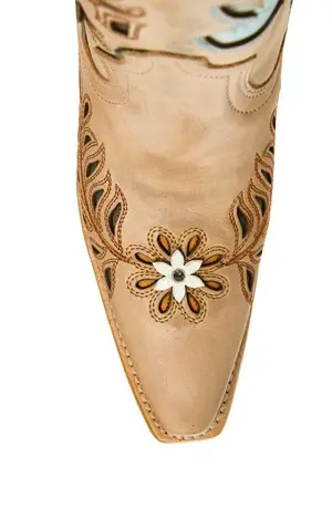 CORRAL Flower & Bird Cutout Cowboy Boot
