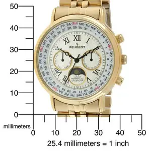 PEUGEOT Multi Function Moon Phase Perpetual Calendar Stainless Steel Watch- 40mm
