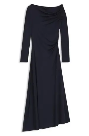BOSS Ejoe Long Sleeved Asymmetric Neck Maxi Dress