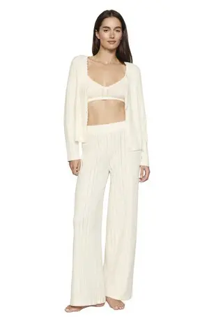 Eberjey Pointelle Cardigan - Ivory