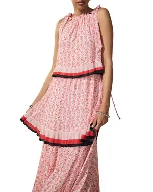 Mint Velvet Printed Tiered Halterneck Midaxi Dress