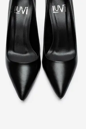 FOREVER & ALWAYS SHOES Clyde Leather Stiletto Pumps - Black