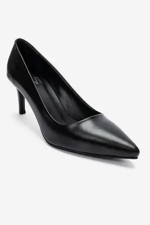 FOREVER & ALWAYS SHOES Clyde Leather Stiletto Pumps - Black