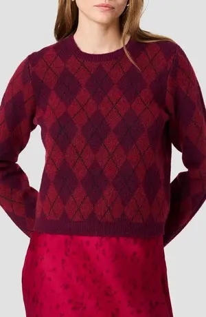 French Connection Koda Jacquard Knit Sweater - Argyle