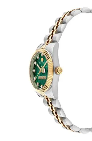 Philipp Plein Date Superlative Crystal Two-tone Bracelet Watch