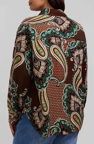 Foxcroft Meghan Paisley Print Button-up Shirt