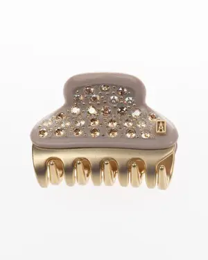 Alexandre De Paris Vendome Crystals Small Hair Clip - Taupe