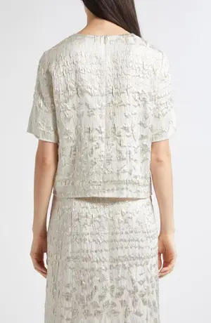 Partow Dina Textured Silk Blend Top